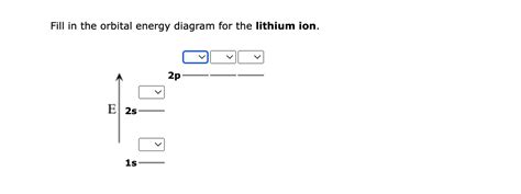Solved Fill In The Orbital Energy Diagram For The Lithium Solved Fill In The Orbital Energy Diagram For The Lithium