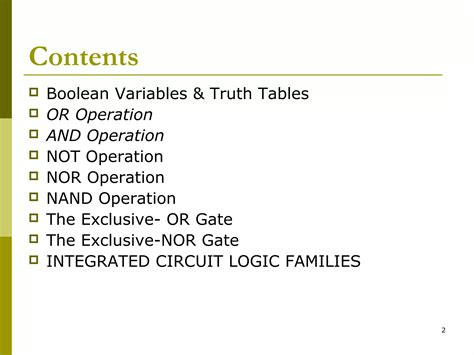 Logic Design Chapter 2 Logic Gates Ppt