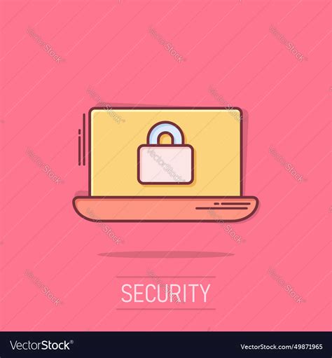 Cyber Security Icon In Comic Style Padlock Locked Vector Image