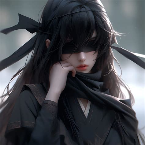 梦魇女孩卡通头像高清图片 女生蒙眼ai头像