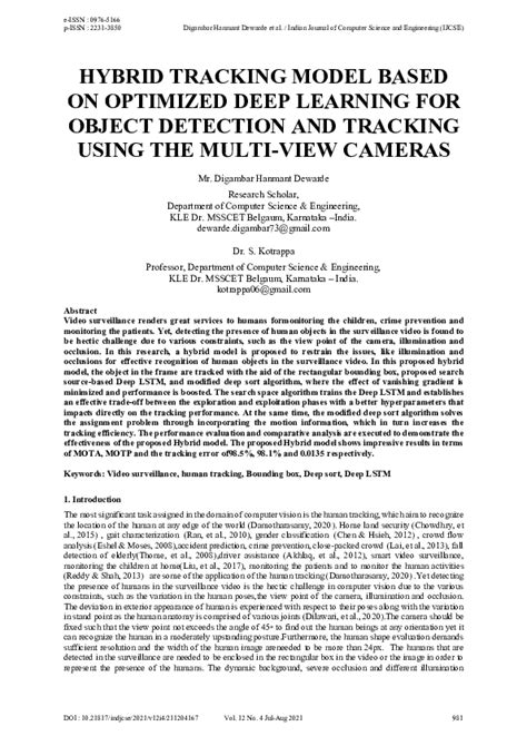 Pdf Hybrid Tracking Model Based On Optimized Deep Learning For Object Detection And Tracking
