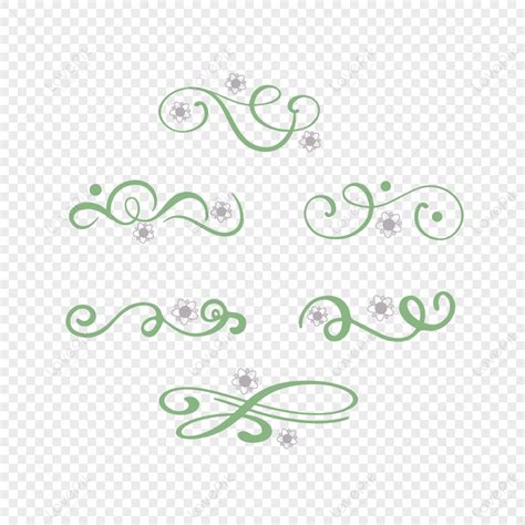 Svg Abstract Curve Flower Plant Decorative Border Elementdecorationhand Painted Png