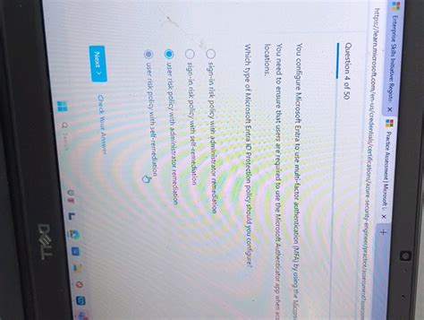 You Configure Microsoft Entra To Use Multi Factor Authentication Mfa By Using The Microsoft