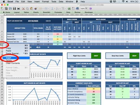 Add New Aircraft Types Excel Pilot Logbook