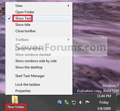 Taskbar Pin Or Unpin A Folder Tutorials