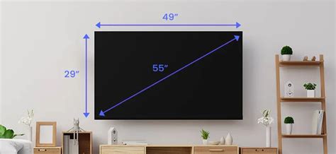 ابعاد تلويزيون ٦٥ اینچ چقدر است؟