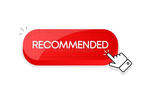 Recommended 3d Button Mouse Touched Button Vector Illustration Stock
