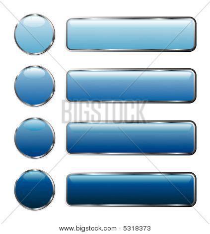Blue Web Buttons Long Vector Photo Free Trial Bigstock
