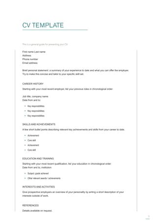 CV And Interview Advice Guide PDF Resume Writing And Advice Job Search