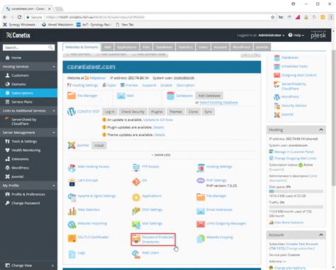 Password Protect A Directory In Plesk • Conetix