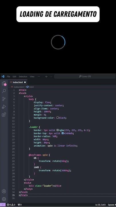 Loading Em Html E Css Curso Desenvolvimentoweb Dev Cursohtml5 Coding Cursodehtml