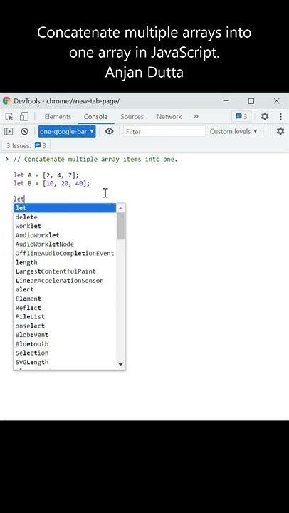 Concatenate Multiple Arrays Into One In Javascript Shorts Youtube