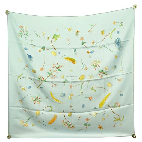Hermès New Hermes Foulard Flowers And Feathers 90 Cm P Cooke Leigh In