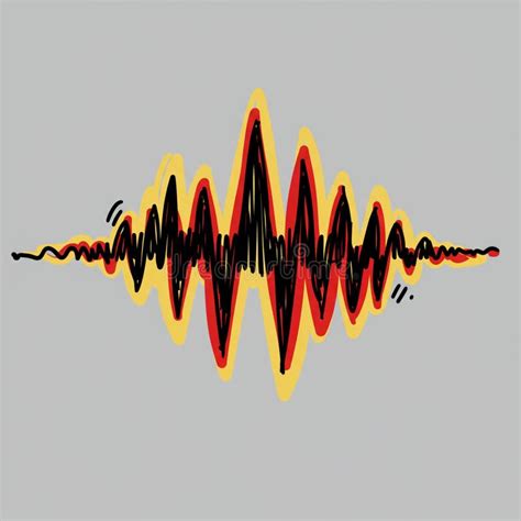 Dynamic Waveform Illustration Featuring Black Red And Yellow Jagged