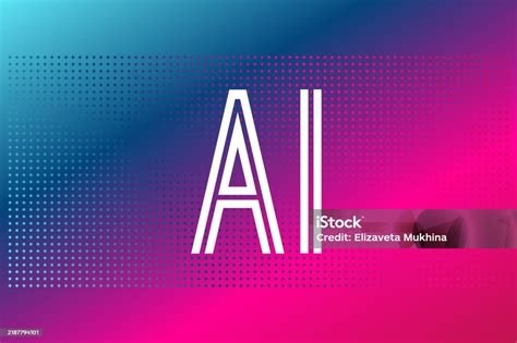 인공지능 기계 딥 러닝 스마트 디지털 기술 과학 프리젠 테이션 컨셉 디자인 비즈니스 미래에 대 한 Ai 벡터 일러스트 레이 션 그라데이션 점선 패턴 0명에 대한 스톡 벡터