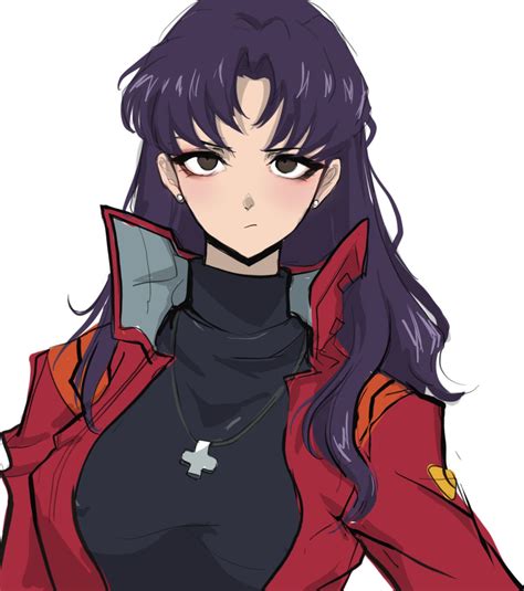 Katsuragi Misato Neon Genesis Evangelion Highres 1girl Brown Eyes Earrings Jacket Jewelry