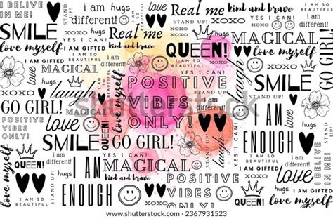 Self Love Cute Wallpaper Girls Stock Illustration 2367931523 Shutterstock