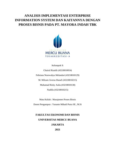 Pdf Analisis Implementasi Enterprise Information System Dan Kaitannya