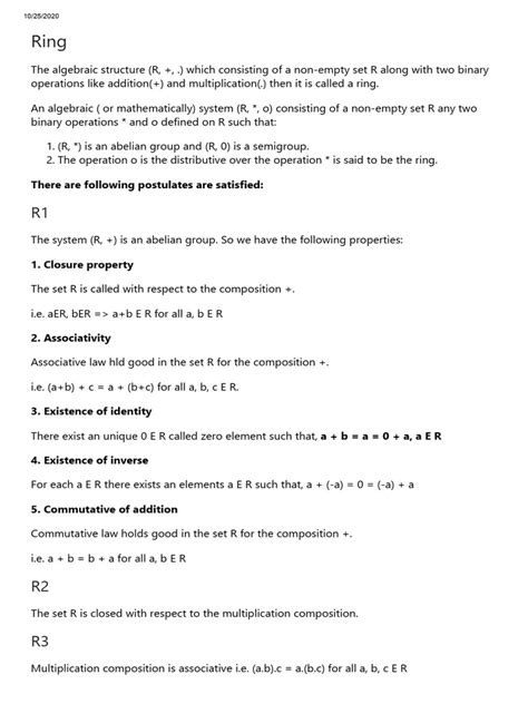 rings and types of rings discrete mathematics pdf ring