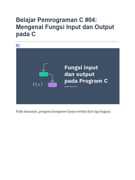 Perintah Input Dan Output Pdf
