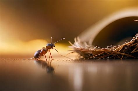 Premium Photo A Close Up Of A Ant On A Table
