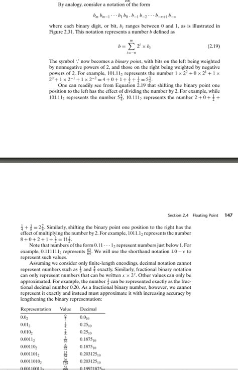 what numbers can fractional binary notation represent compsci