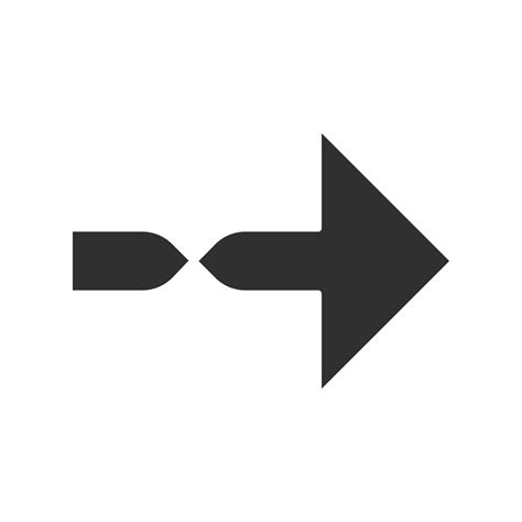 Twisted Arrow Glyph Icon Direction Arrowhead Pointing Cursor Arrow Indicating Rightward