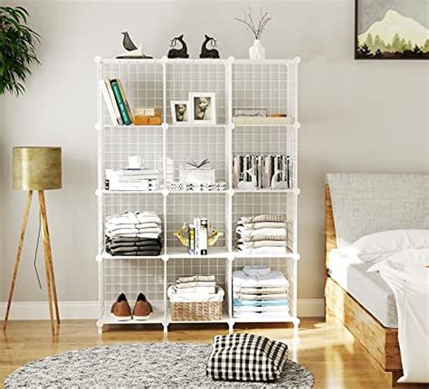 Awtatos Cube Storage Wire Grids Storage Shelves 12 Cube Closet Clothes Organizer Shelf