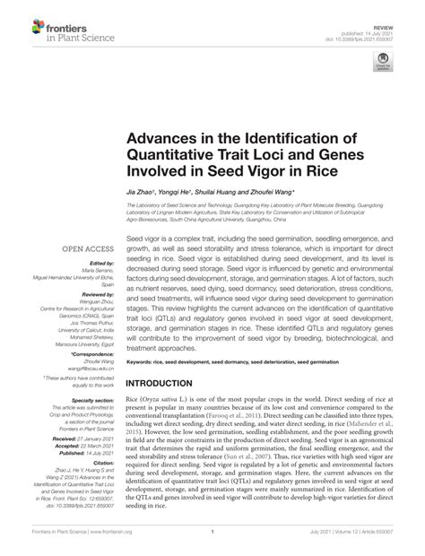 Pdf Advances In The Identification Of Quantitative Trait Loci And