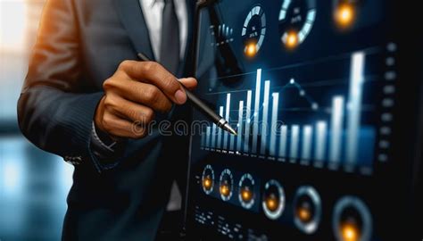 Business Holographic Financial Graph Charts Futuristic Interface Analytics And Financial Growth
