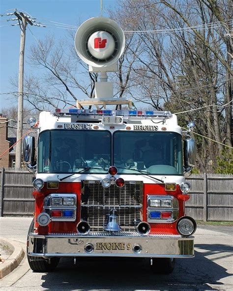Red Fire Truck In Illinois With Sirens Blaring