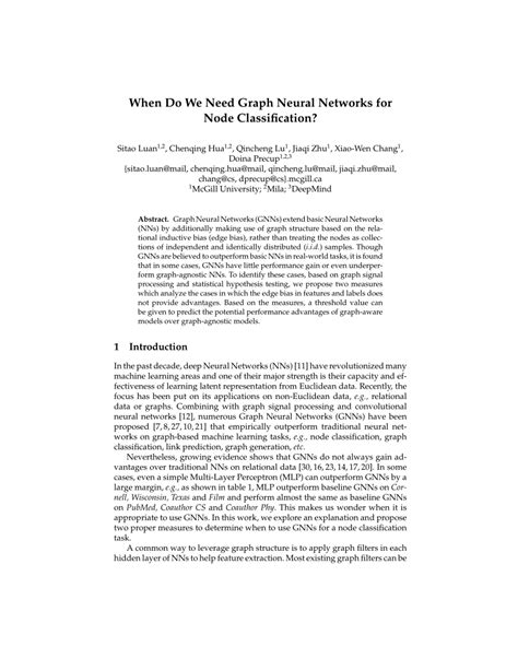 Pdf When Do We Need Graph Neural Networks For Node Classification