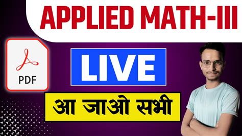 Applied Mathematics 3rd Semester Jeecup Youtube