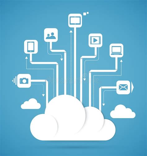 Cloud Computing Connected To The World Wide Web Internet Stock