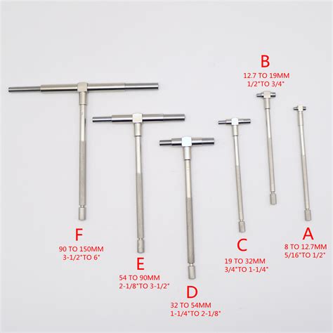 6Pcs 8 150mm Telescopic Adjustable Inner Diameter Hole Measuring Gauge Tool Set EBay