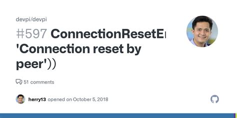 connectionreseterror 104 connection reset by peer · issue 597