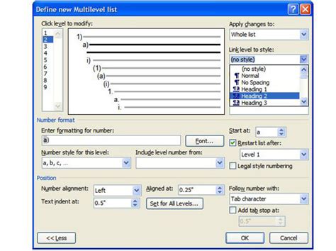 Numbering Headings In Word 2007 Multilevel Lists Dummies