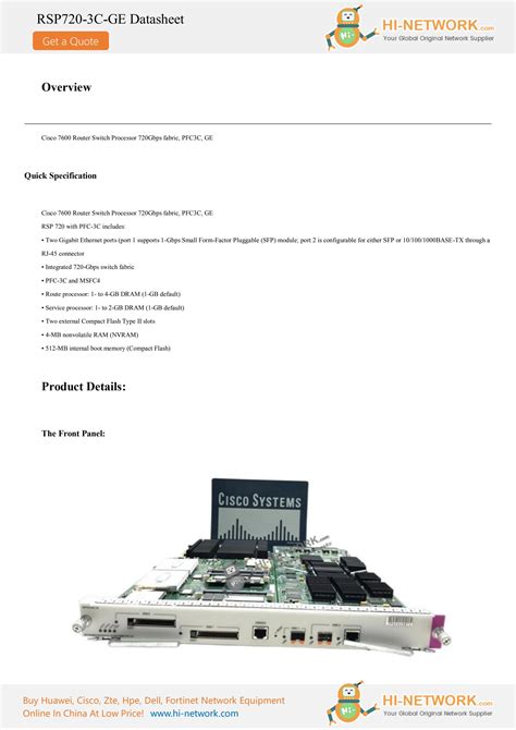 Cisco Rsp720 3c Ge Datasheet By Hi Network Issuu