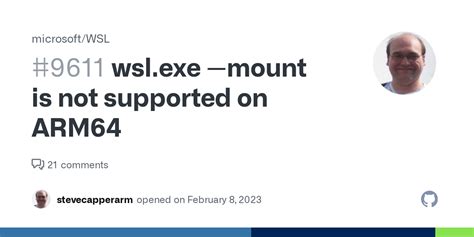 Wsl Exe Mount Is Not Supported On Arm Issue Microsoft Wsl Github