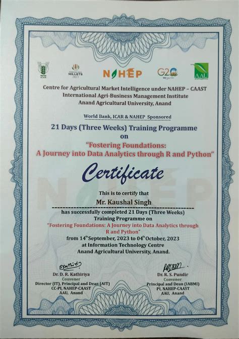 Kaushal Singh On Linkedin Successfully Completed Training Program Of Data Analytics Through R And