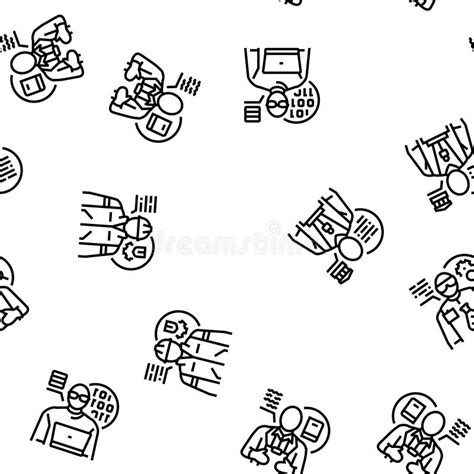 Scientist Laboratory Lab Science Vector Seamless Pattern Stock Vector Illustration Of Coat