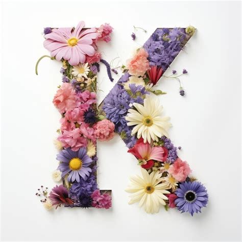 Premium Ai Image Floral Uppercase Letter