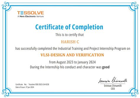 Vlsidesign Verilog Internshipcomplete Tessolvesemiconductors