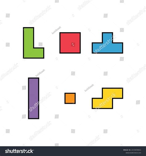 Set Color Tetris Block Color Puzzle Stock Vector Royalty Free 2172076911 Shutterstock