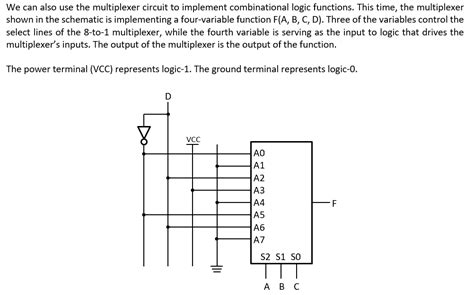 Solved We Can Also Use The Multiplexer Circuit To Implement