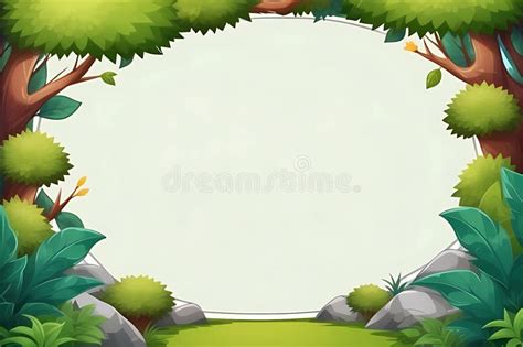 Cute Frames Borders Card Or Postcard Of Plant Tree Forest Nature