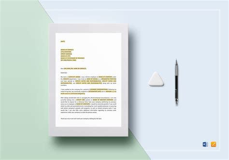 Request For Reference Template In Word Google Docs Apple Pages