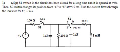 Solved S Switch In The Circuit Has Been Closed For A Long Chegg Com
