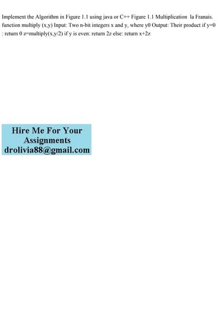 Implement The Algorithm In Figure 11 Using Java Or C Figure 11 M