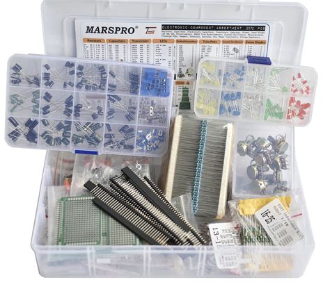 2372 Pcs Electronic Component Assortment Kit Inductors Diodes